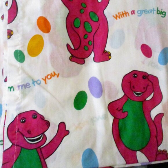 Bedding | Barney The Purple Dinosaur Twin Flat Sheet Vintage Sewing Fabric Purple Dinosaur ...